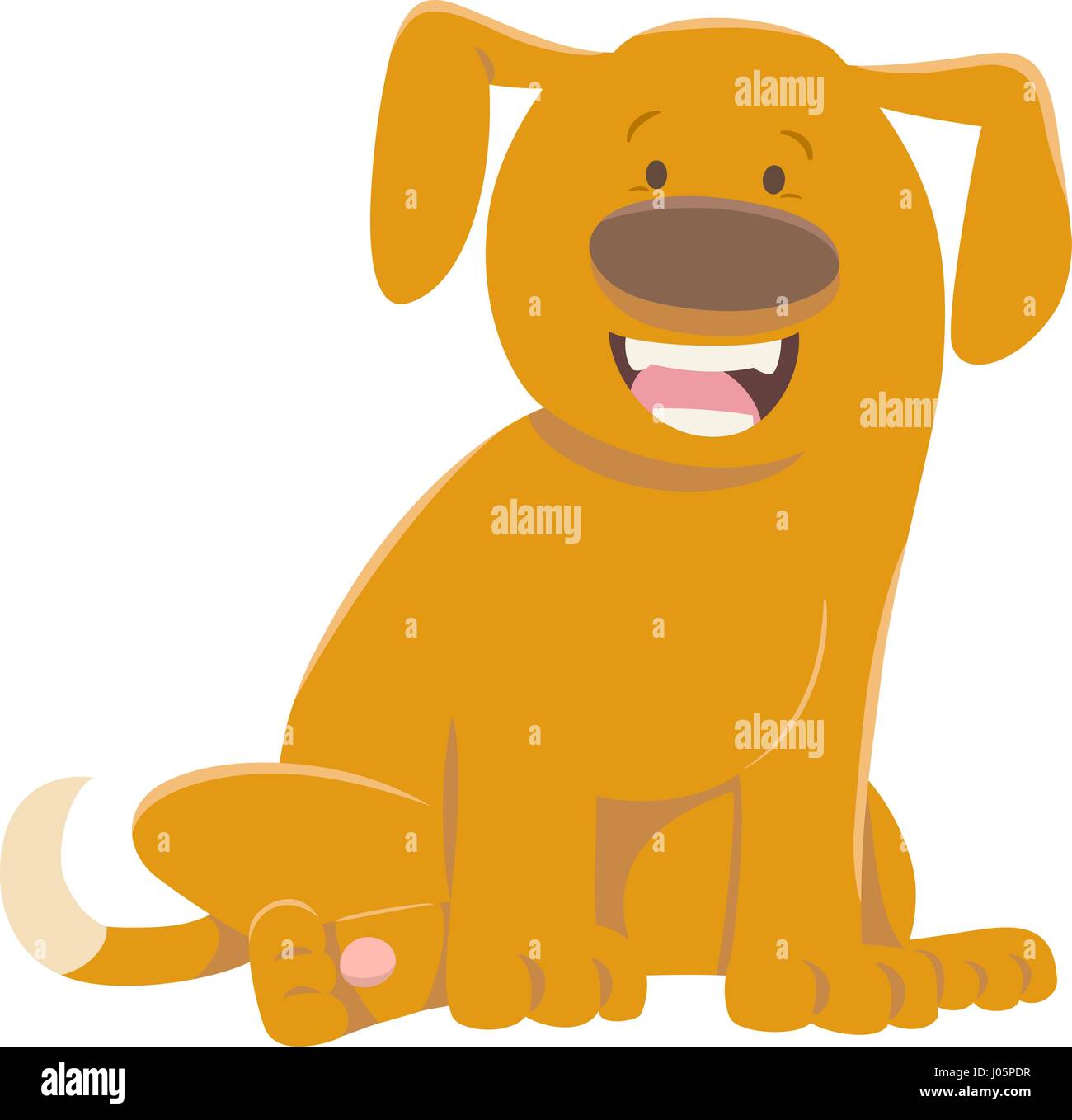 Cartoon Illustration of Funny Dog Pet Animal Character Stock Vector ...