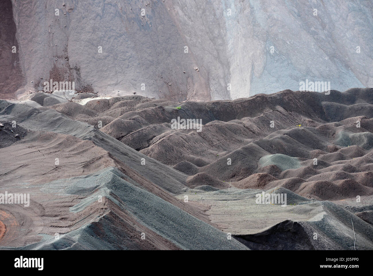 aerial view over a quarry hole. mining industry Stock Photo - Alamy