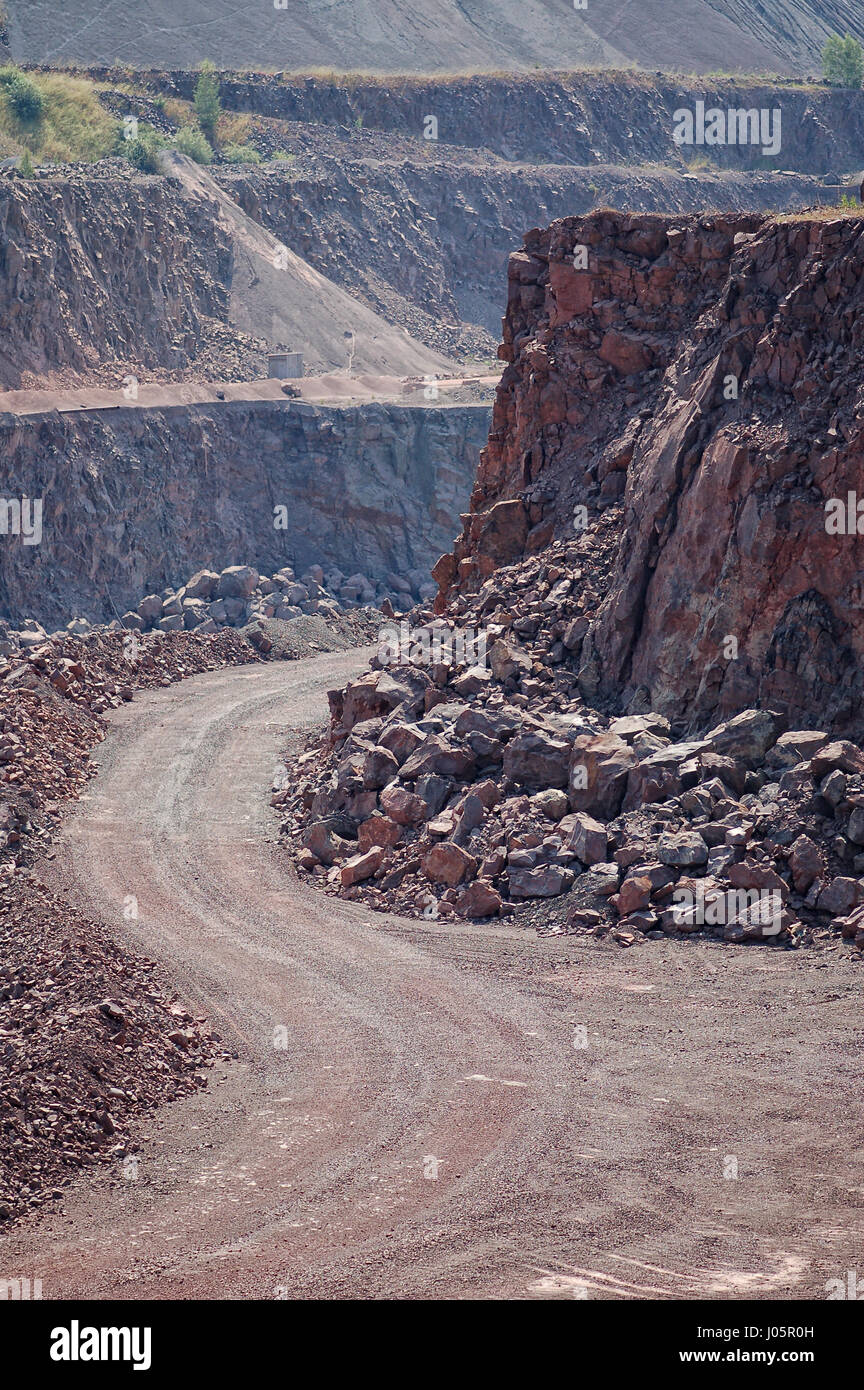 view into a quarry mine pit Stock Photo - Alamy