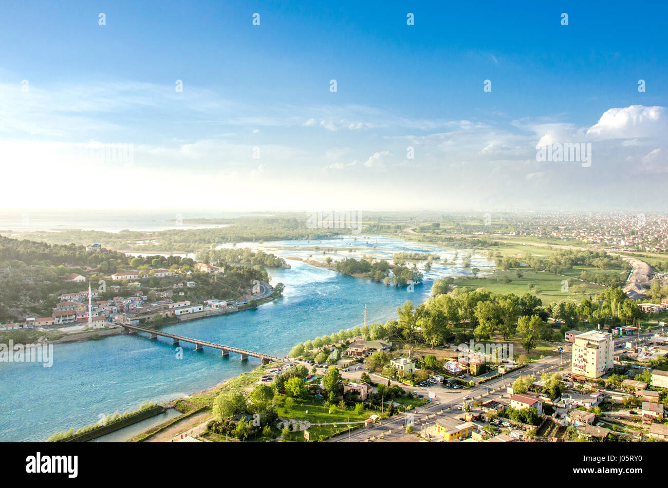 Shkodra (Shkodër) Albania – view from Rozafa Castle Stock Photo - Alamy