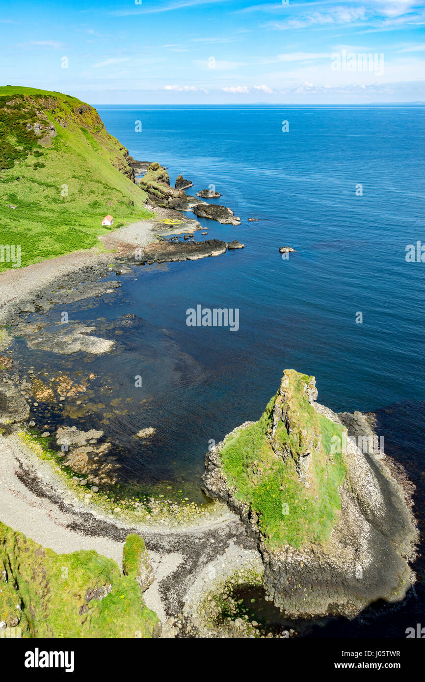 Cliff scenery at Port Moon, from the Causeway Coast footpath, County ...