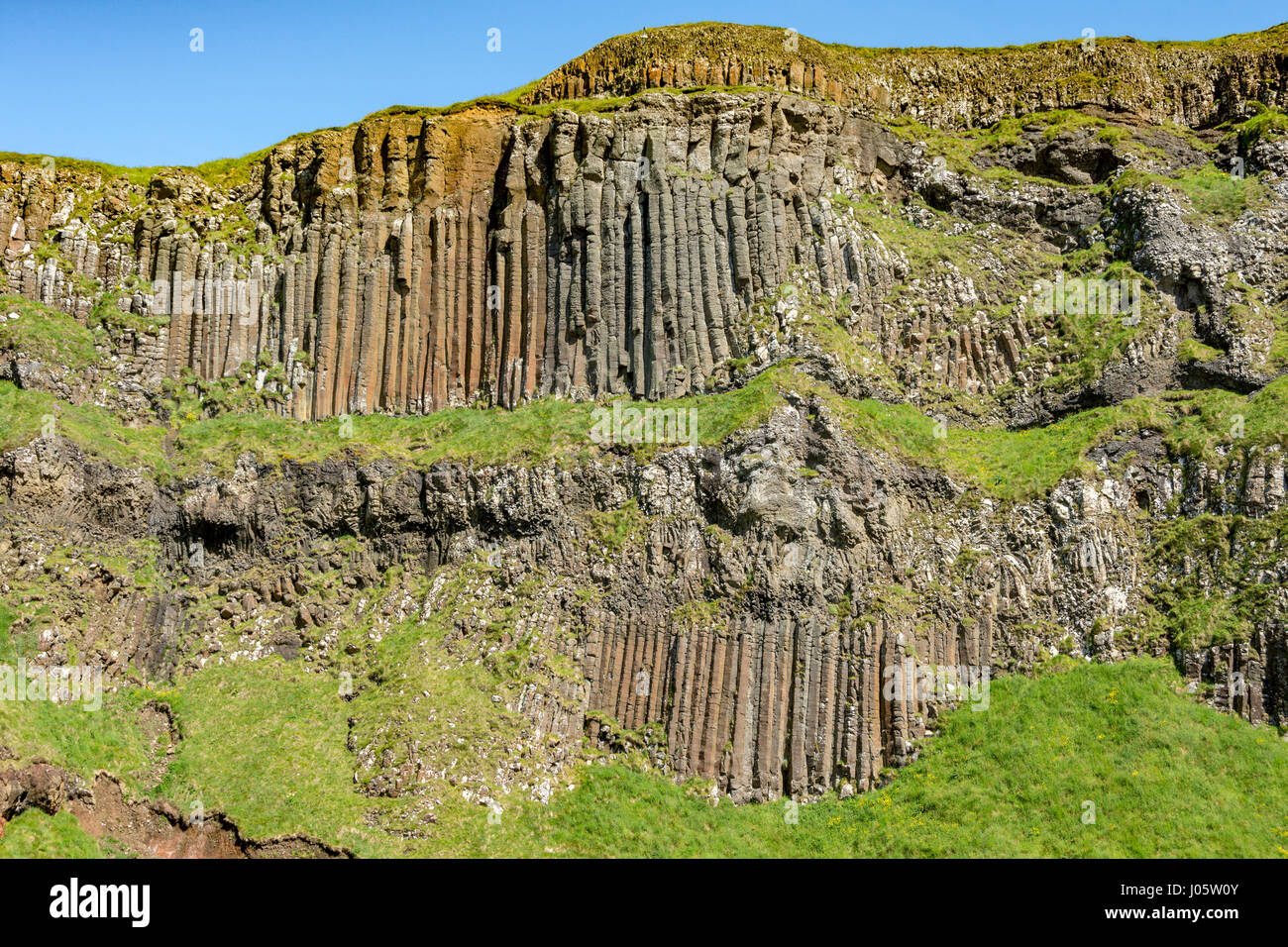 Basalt columns in the cliffs near the Giant's Causeway, from the ...