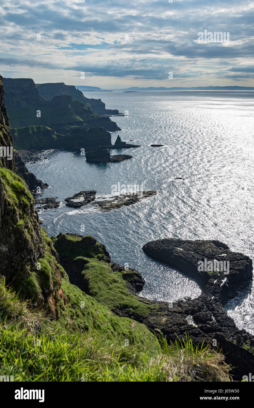 The rock feature known as 'The Horseshoe' and cliff scenery at Port na ...