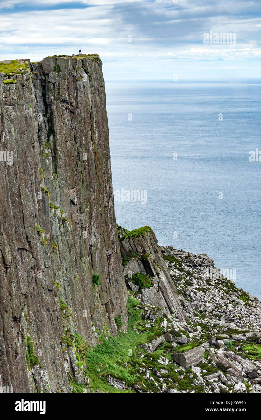 Cliffs at Benmore, or Fair Head, County Antrim, Northern Ireland, UK ...