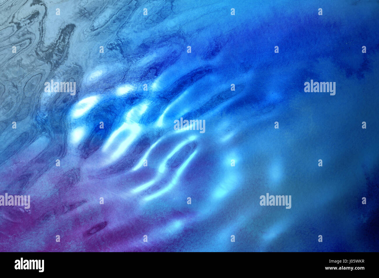 Photo of a blue bright water texture in a river with sun glares Stock ...