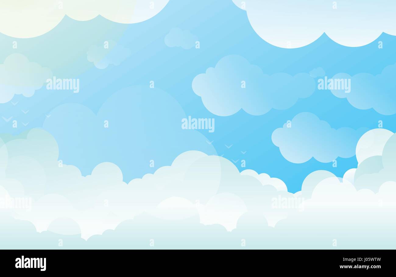 Background with Copyspace of Clouds in Balanced Gradient Vector and ...