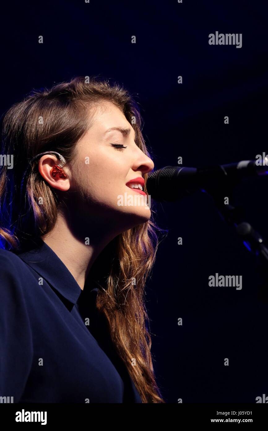 Catherine Ward Thomas of British country duo Ward Thomas performing at ...
