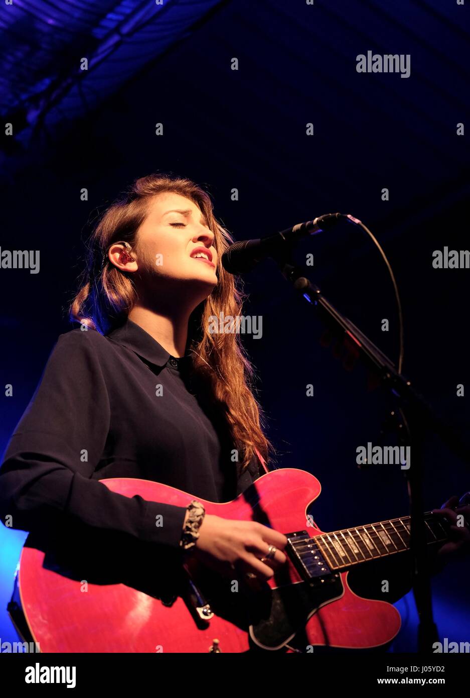 Catherine Ward Thomas of British country duo Ward Thomas performing at ...
