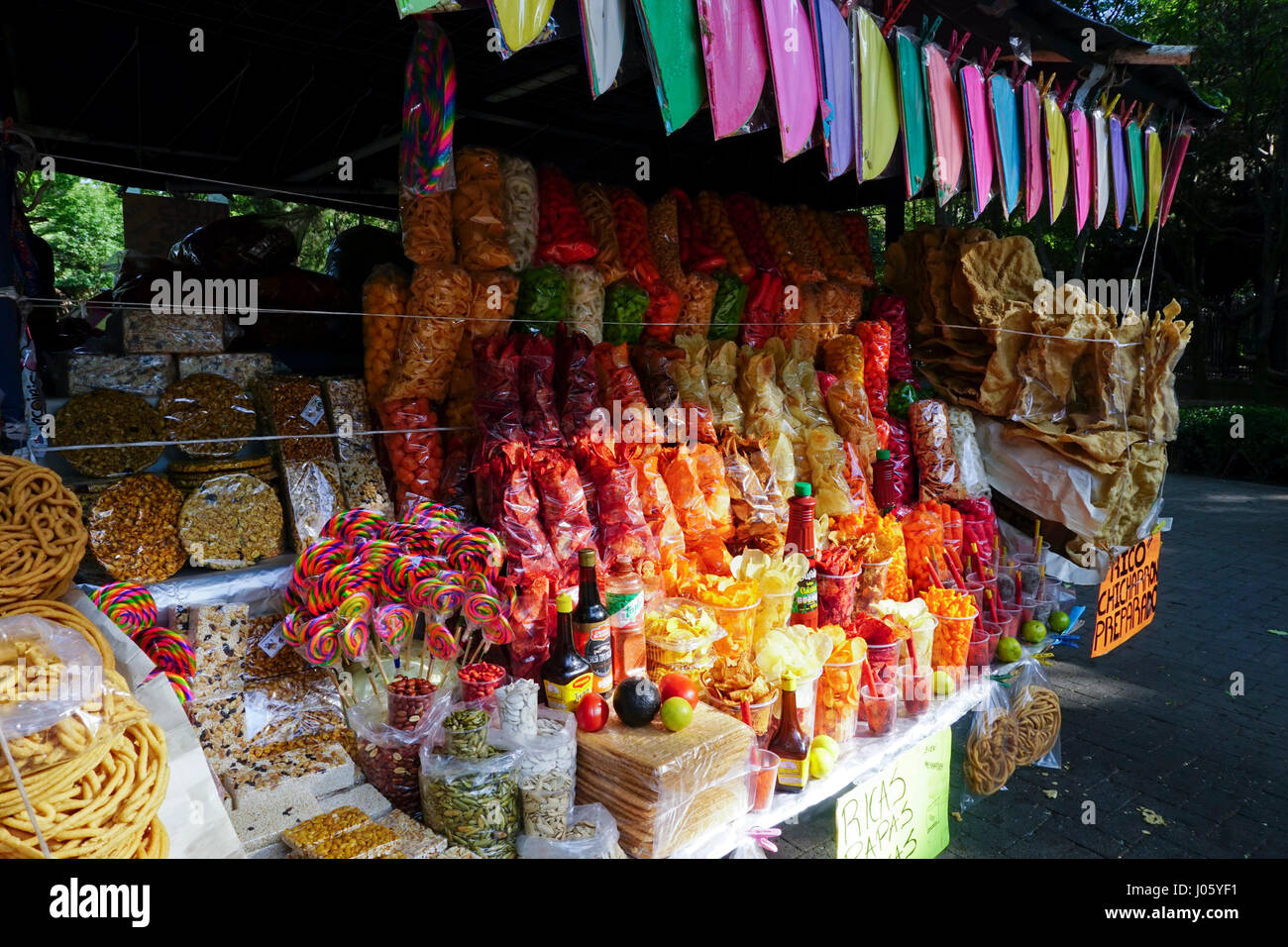 Mexican snack cart in Chapultepec Park, Mexico City, Mexico Stock Photo ...