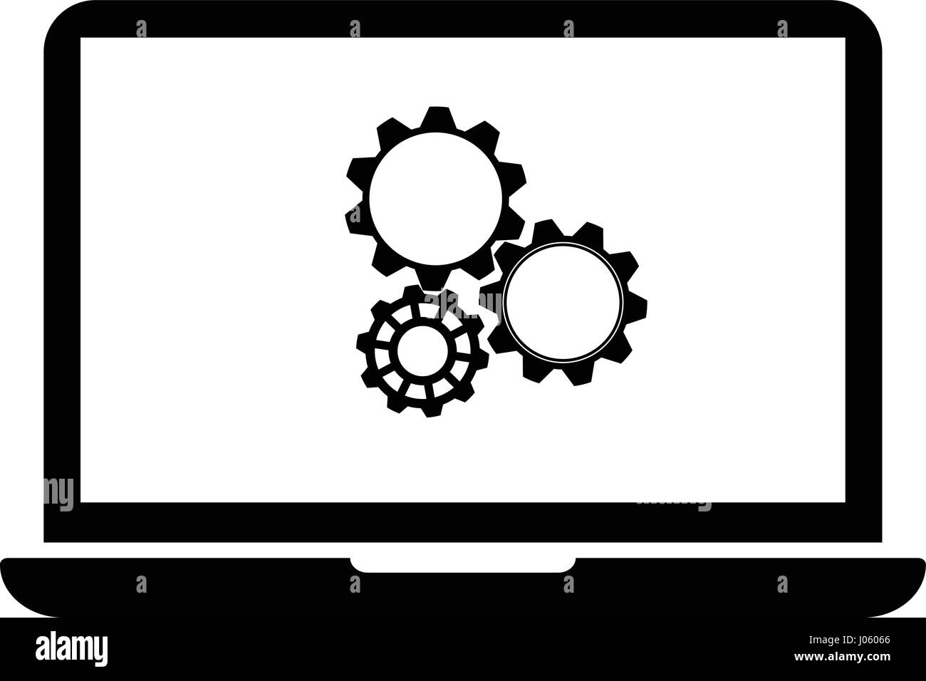 setting parameters, laptop icon, vector illustration. Flat design style ...