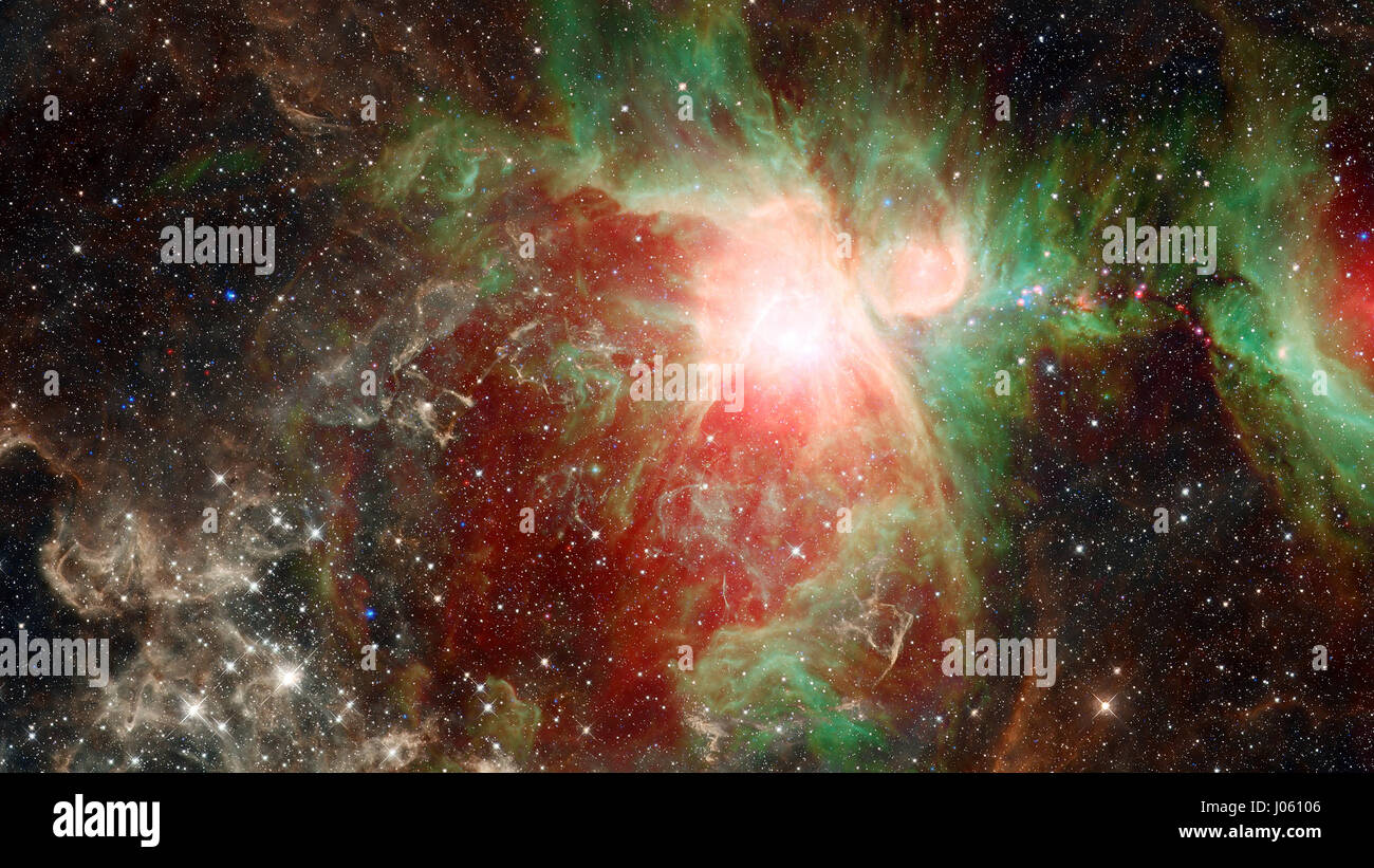 Colorful space nebula with stars. Elements of this image furnished by ...