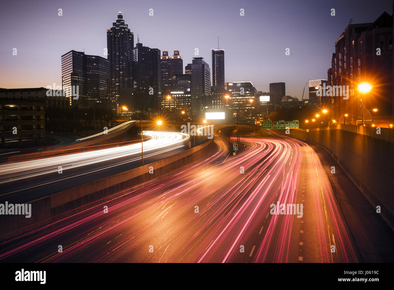 Atlanta city night panoramic hi-res stock photography and images - Alamy