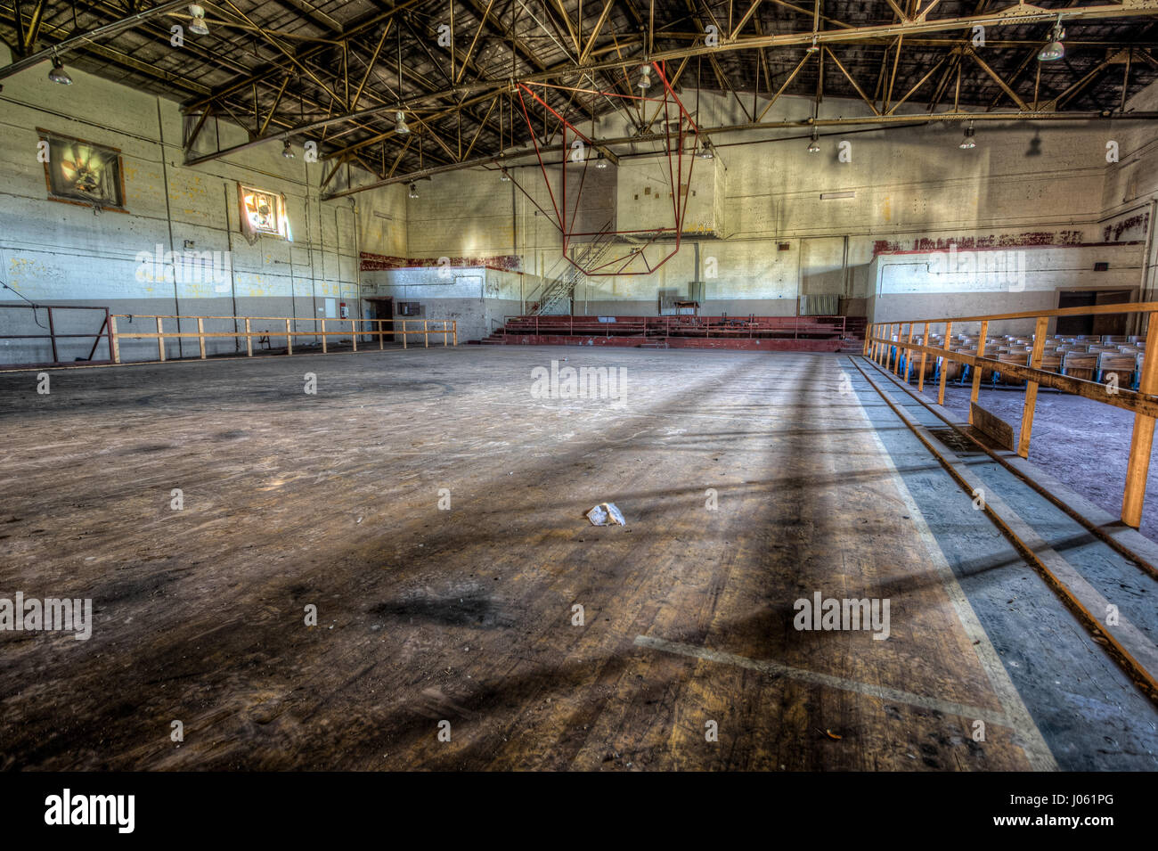An empty basketball court which was once a hive of activity. THE ...