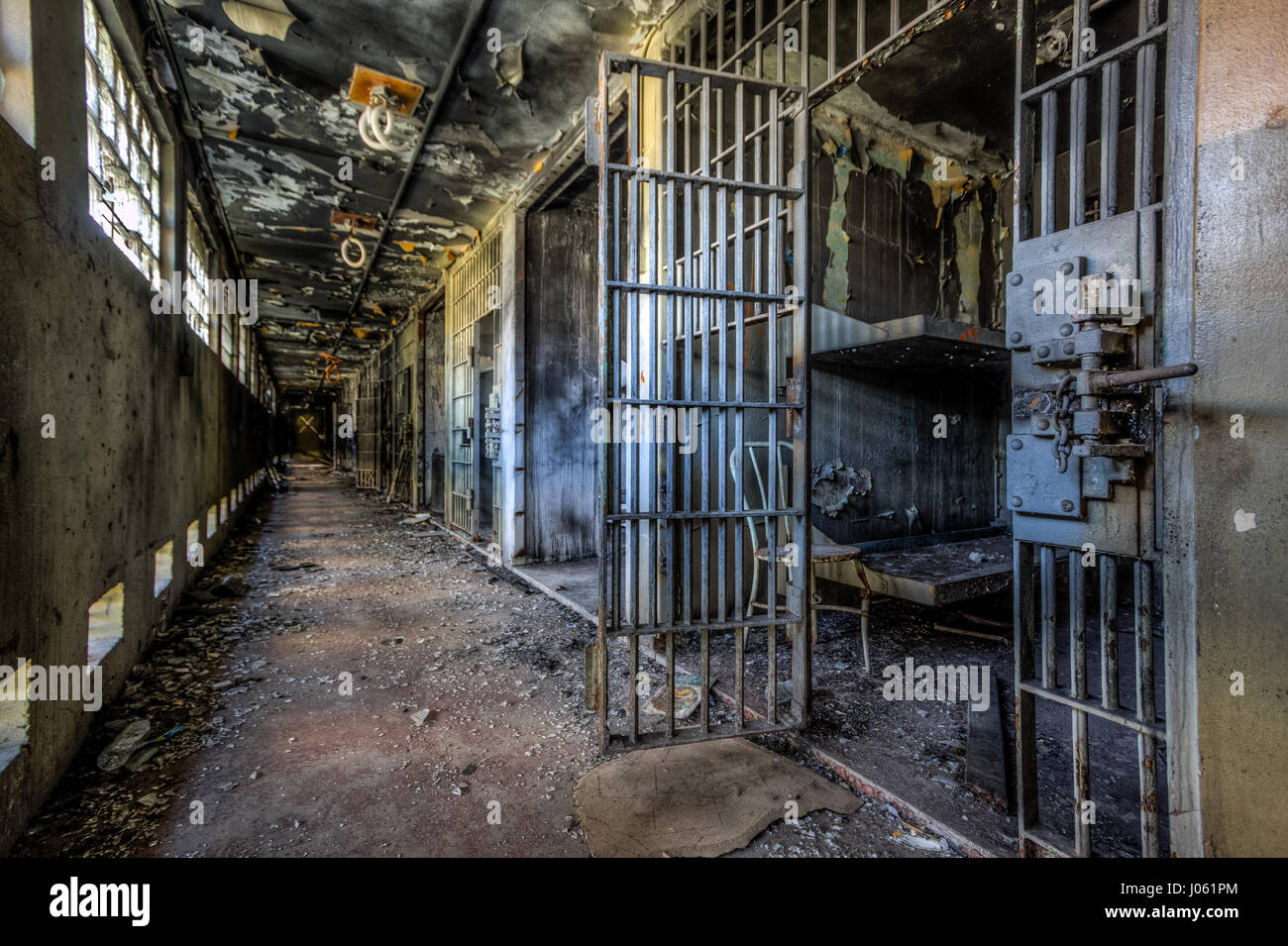 Cells inside the lost prison. THE HAUNTING remains of the once bustling ...