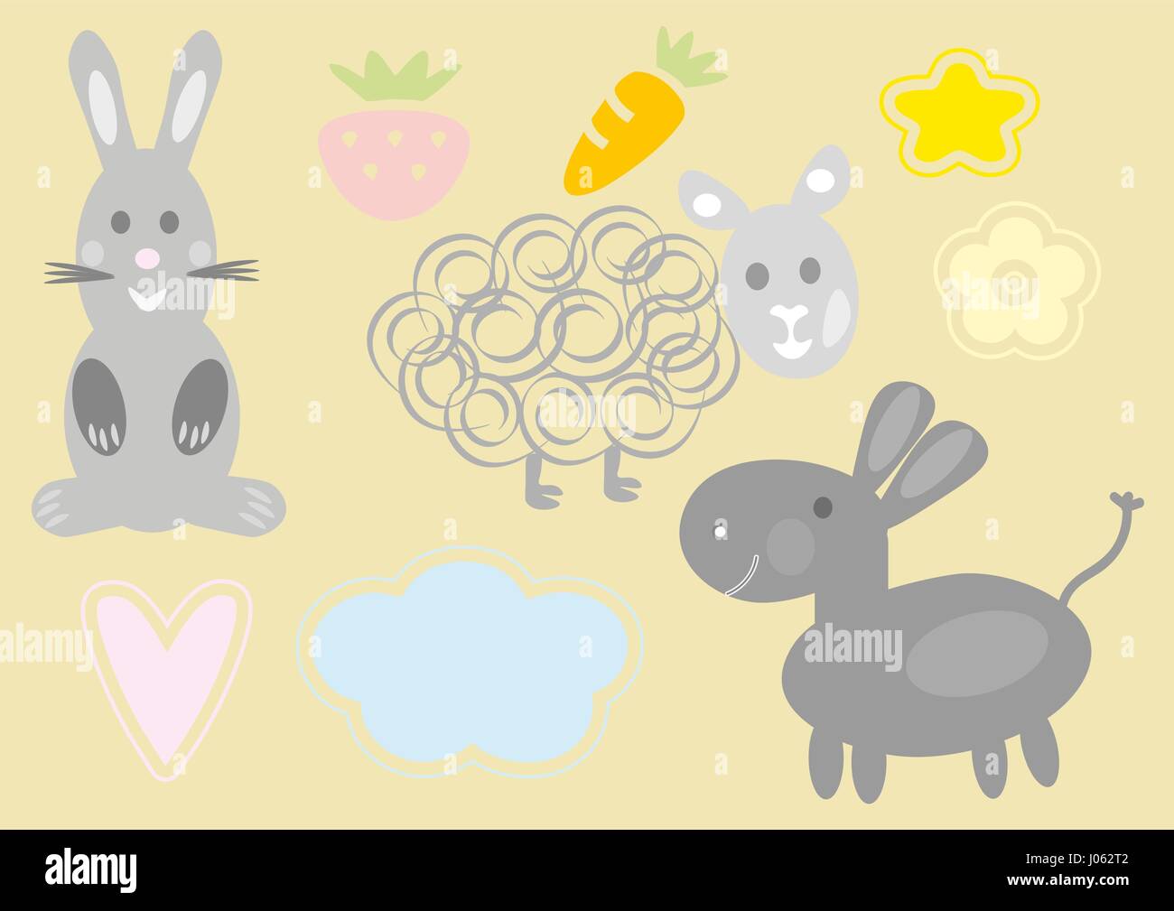 Vector set - stylized domestic animals Stock Vector Image & Art - Alamy