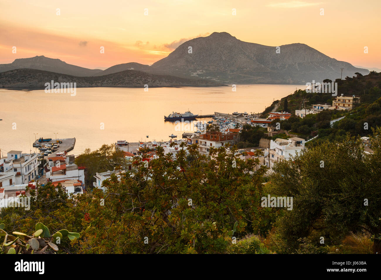 Harbour of the main village on Fourni island, Greece Stock Photo - Alamy