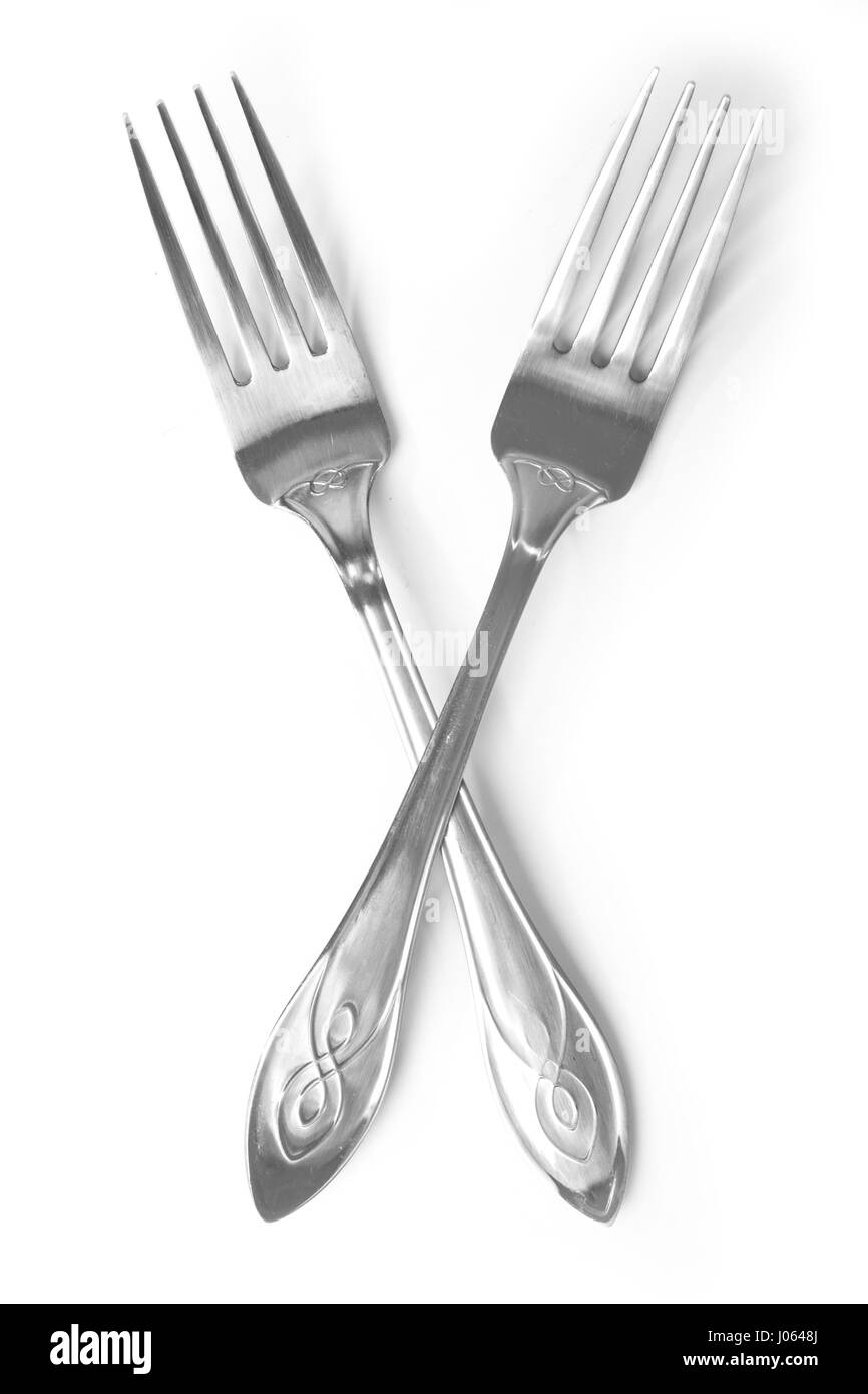 Forks isolated on white background Stock Photo - Alamy