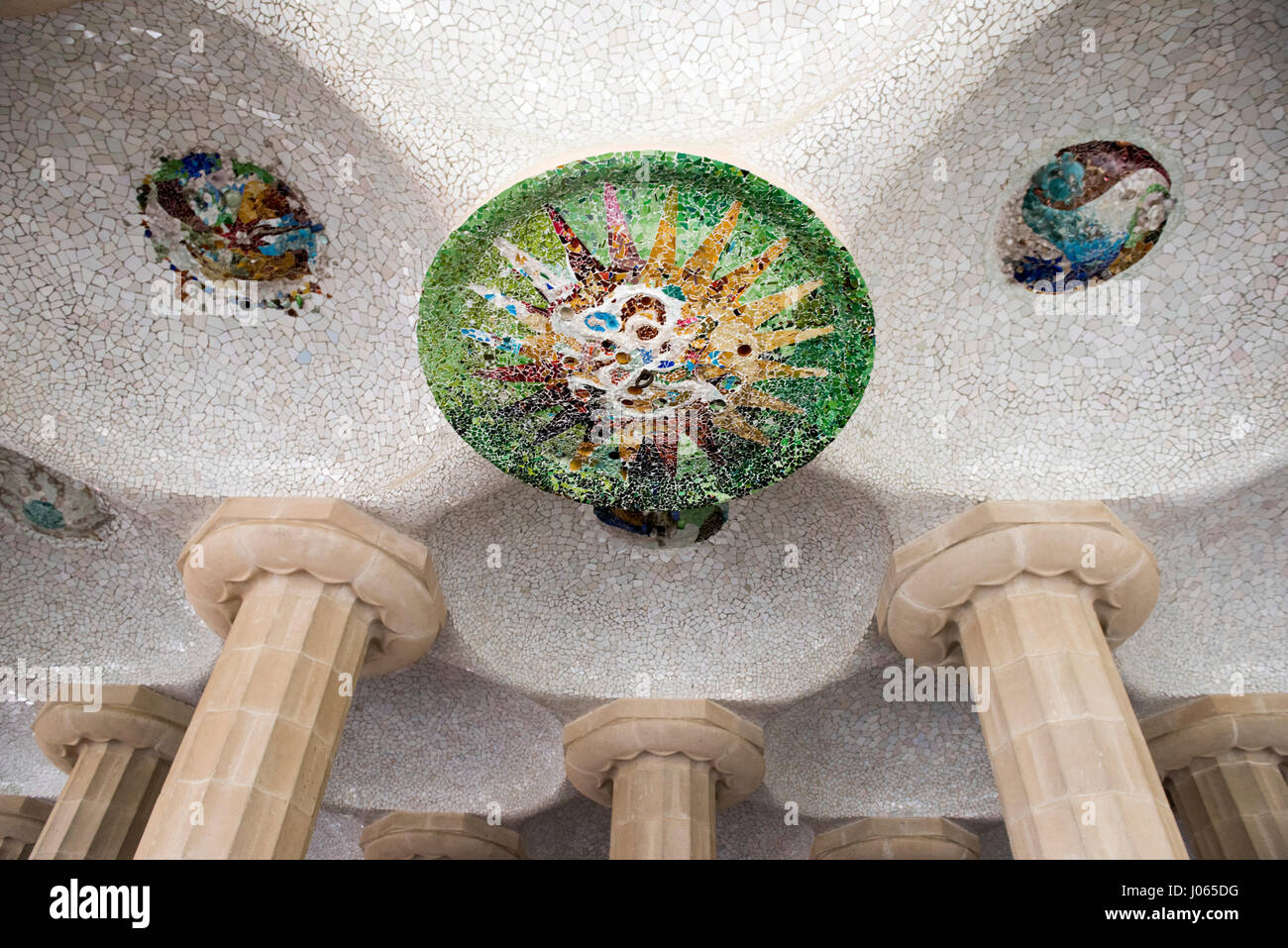 Doric Columns at Parc Guell in Barcelona Spain EU Stock Photo - Alamy