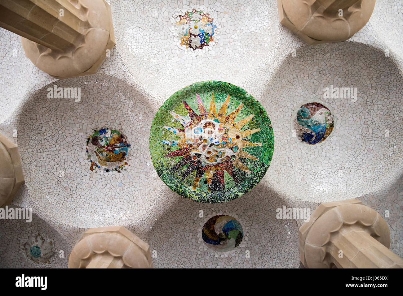 Doric Columns at Parc Guell in Barcelona Spain EU Stock Photo - Alamy