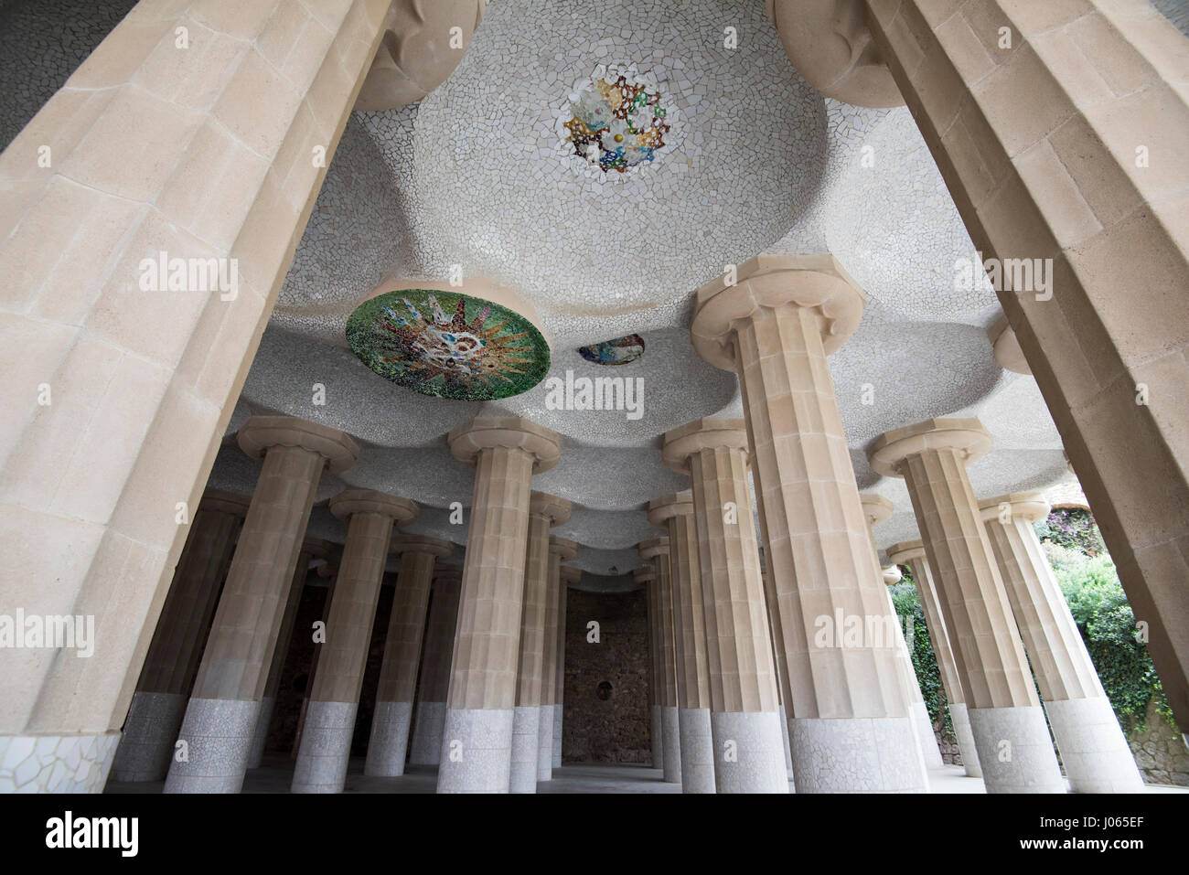 Doric Columns at Parc Guell in Barcelona Spain EU Stock Photo - Alamy