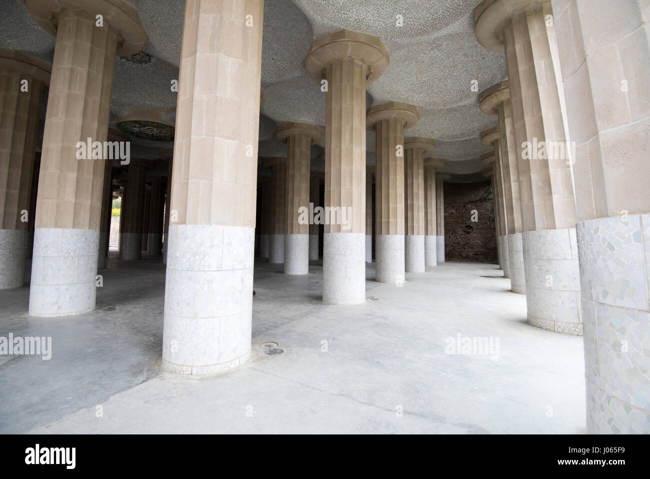 Doric Columns at Parc Guell in Barcelona Spain EU Stock Photo - Alamy