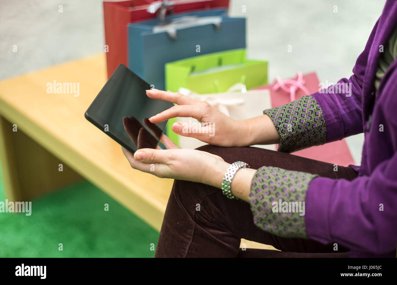 Crop unrecognizable female sitting hi-res stock photography and images ...