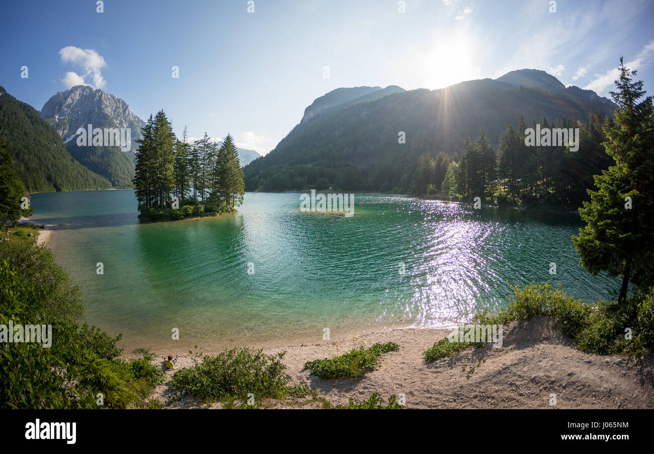 The beautiful Lago del Predil in Tarvis, Italy Stock Photo - Alamy