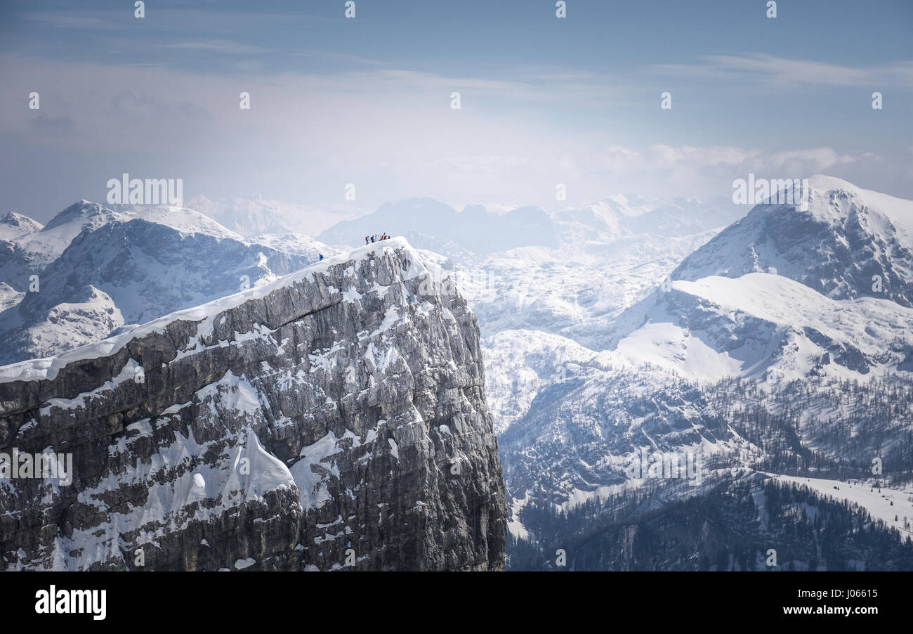 Skiers on the Watzmann Mountain in Bavaria, Germany Stock Photo - Alamy