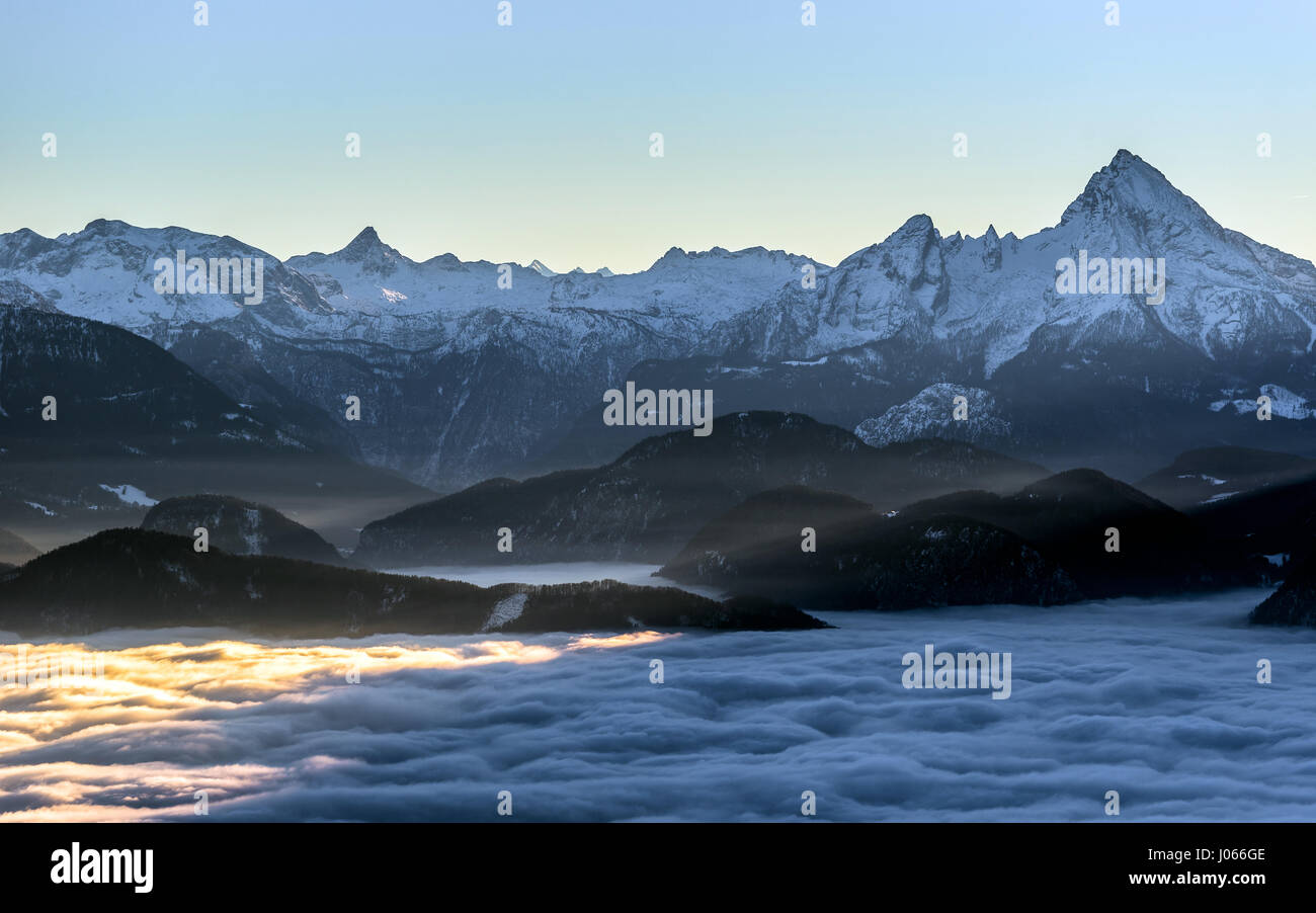 The breathtaking view of the Watzmann Mountain in Bavaria, Germany ...