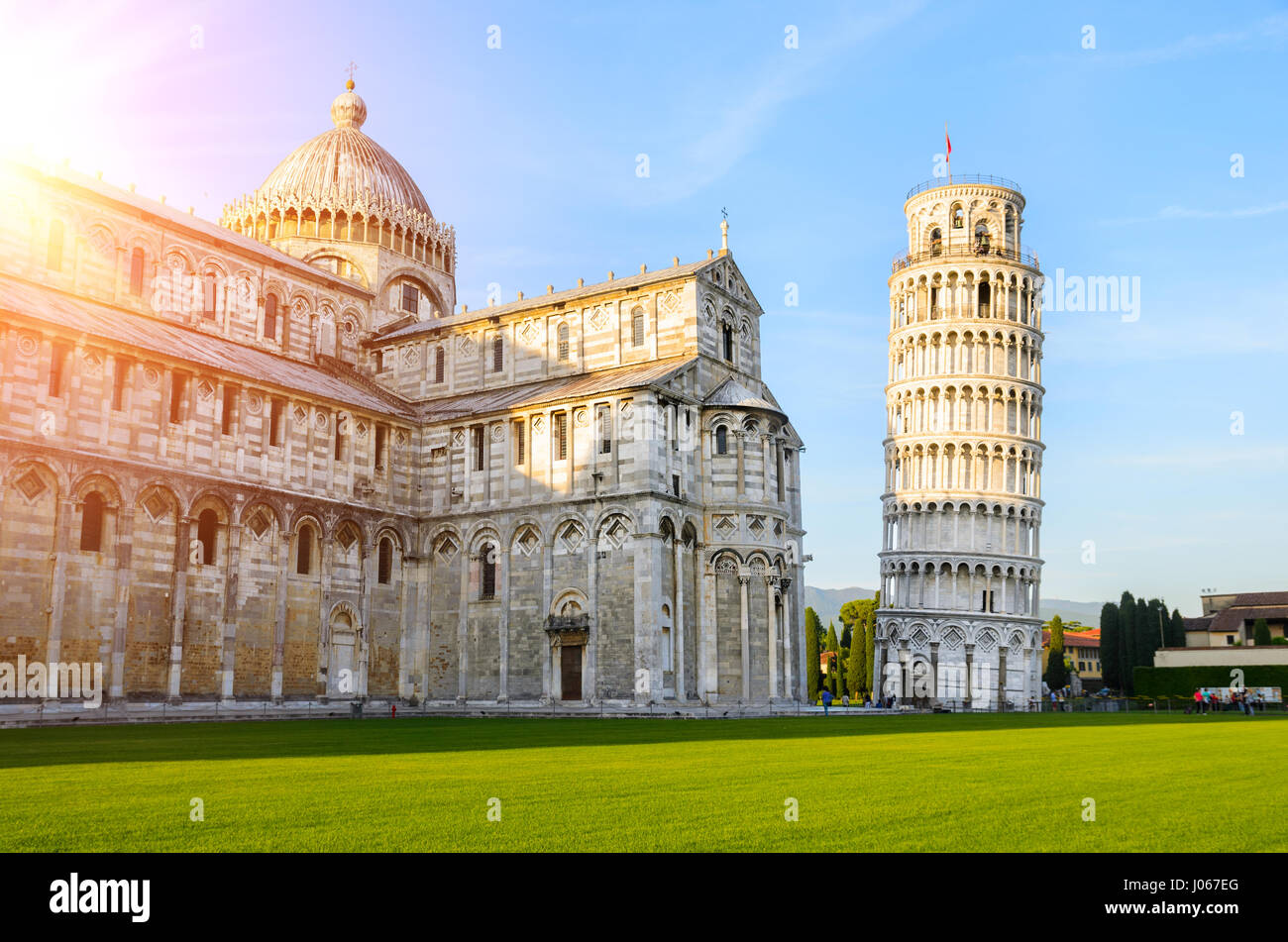 Leaning Tower of Pisa at sunset Stock Photo - Alamy