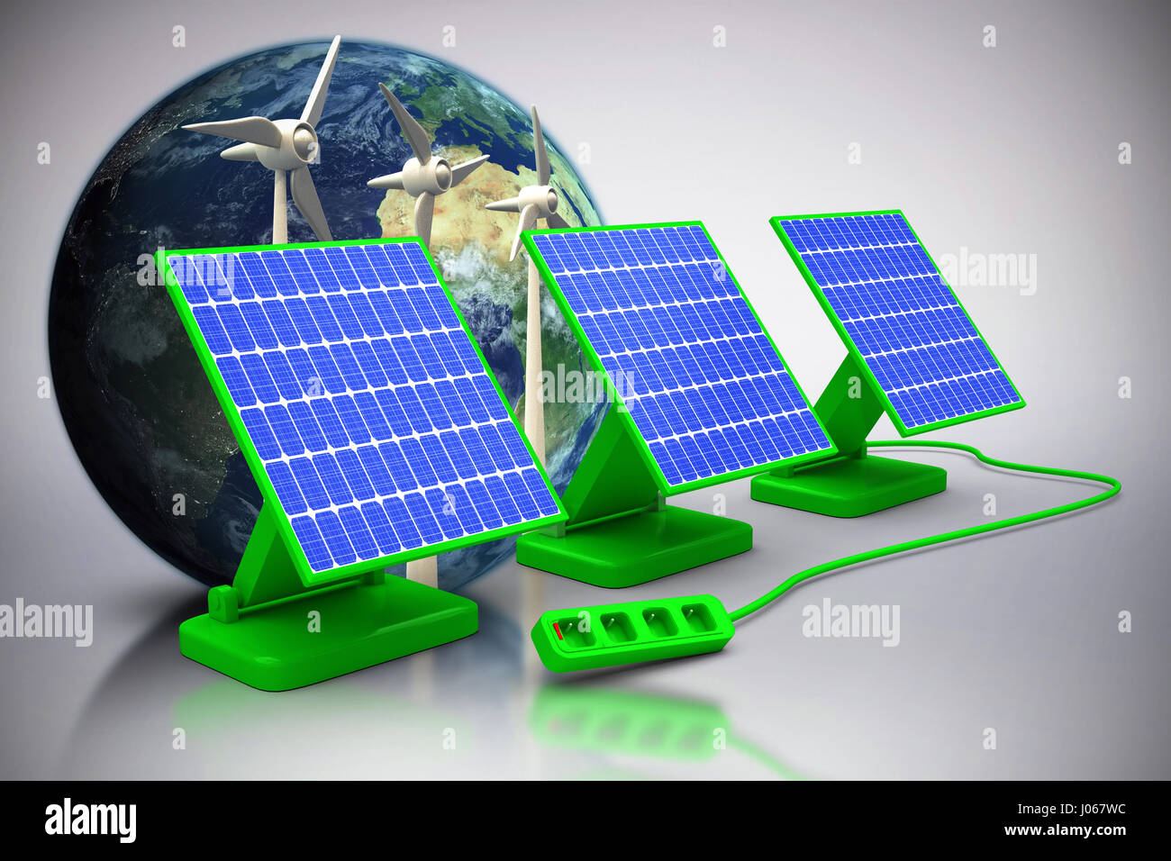 Digital composite of 3d solar panel against graphic background Stock ...