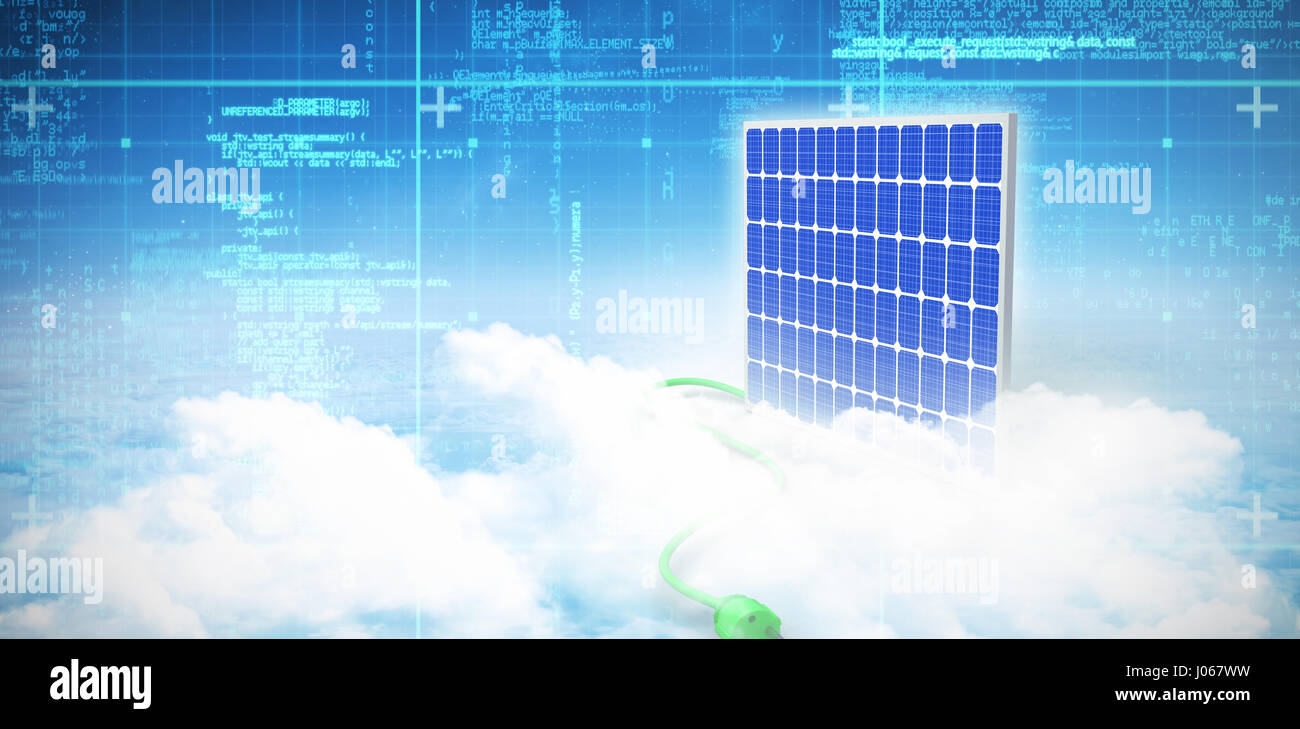 Digital composite of 3d solar panel against graphic background Stock ...