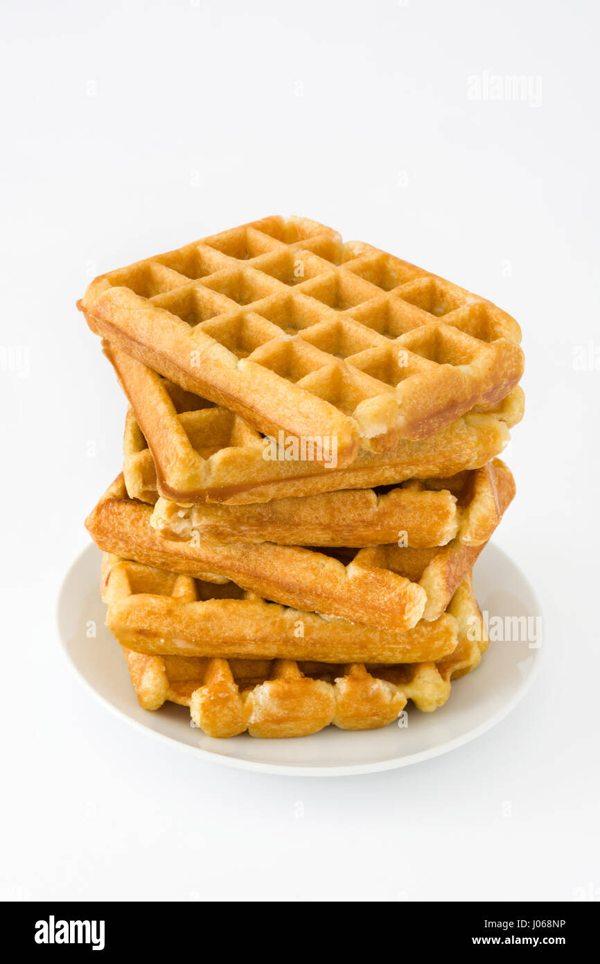 Waffles isolated on white background Stock Photo - Alamy