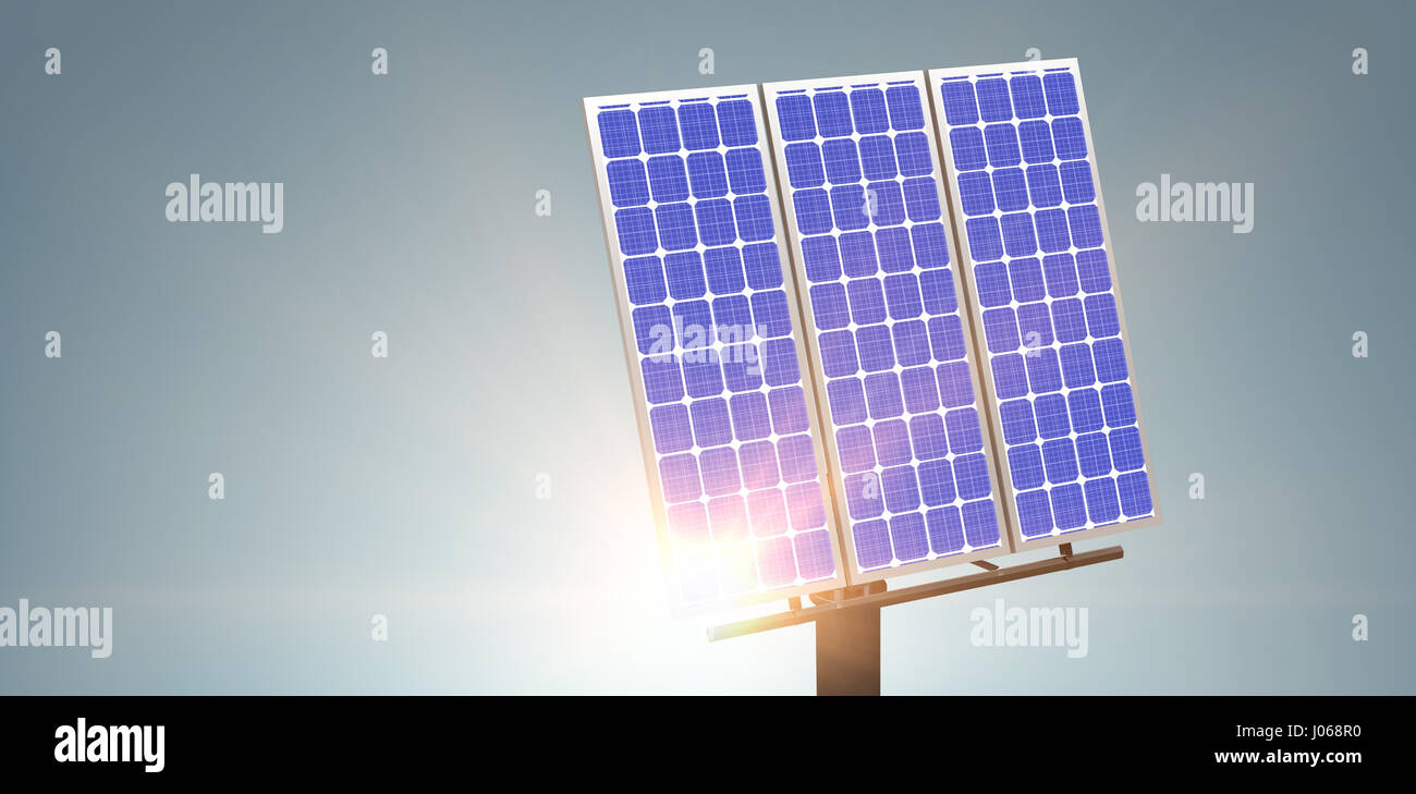 Digital composite of 3d solar panel against graphic background Stock ...