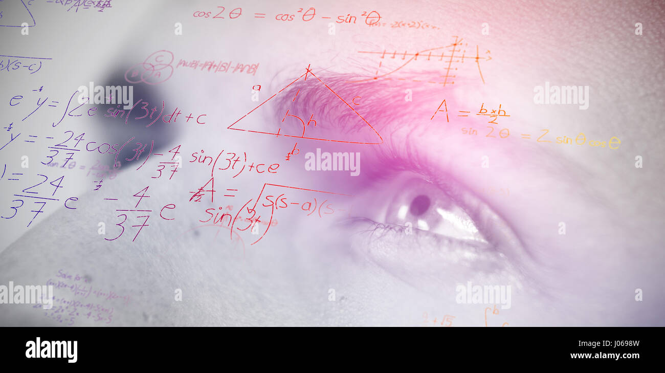 Maths over black background against grey background Stock Photo - Alamy