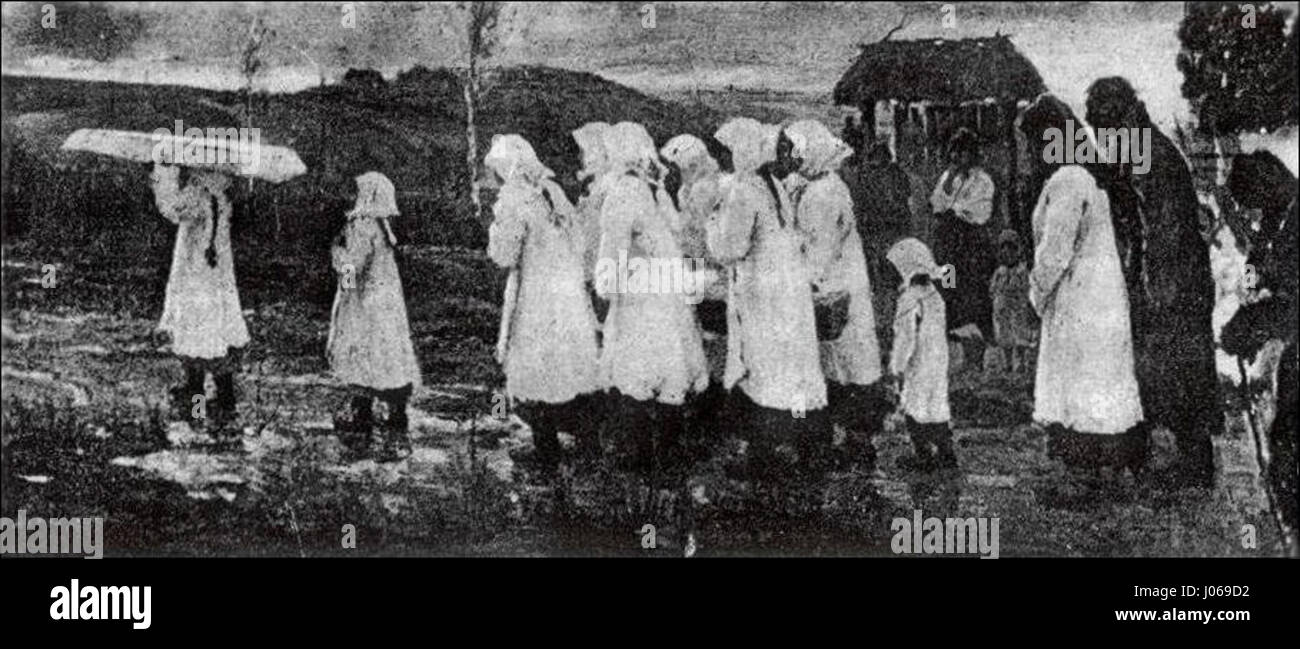 This Russian painting from 1905, *Наблюдатель* (Observer), captures a ...