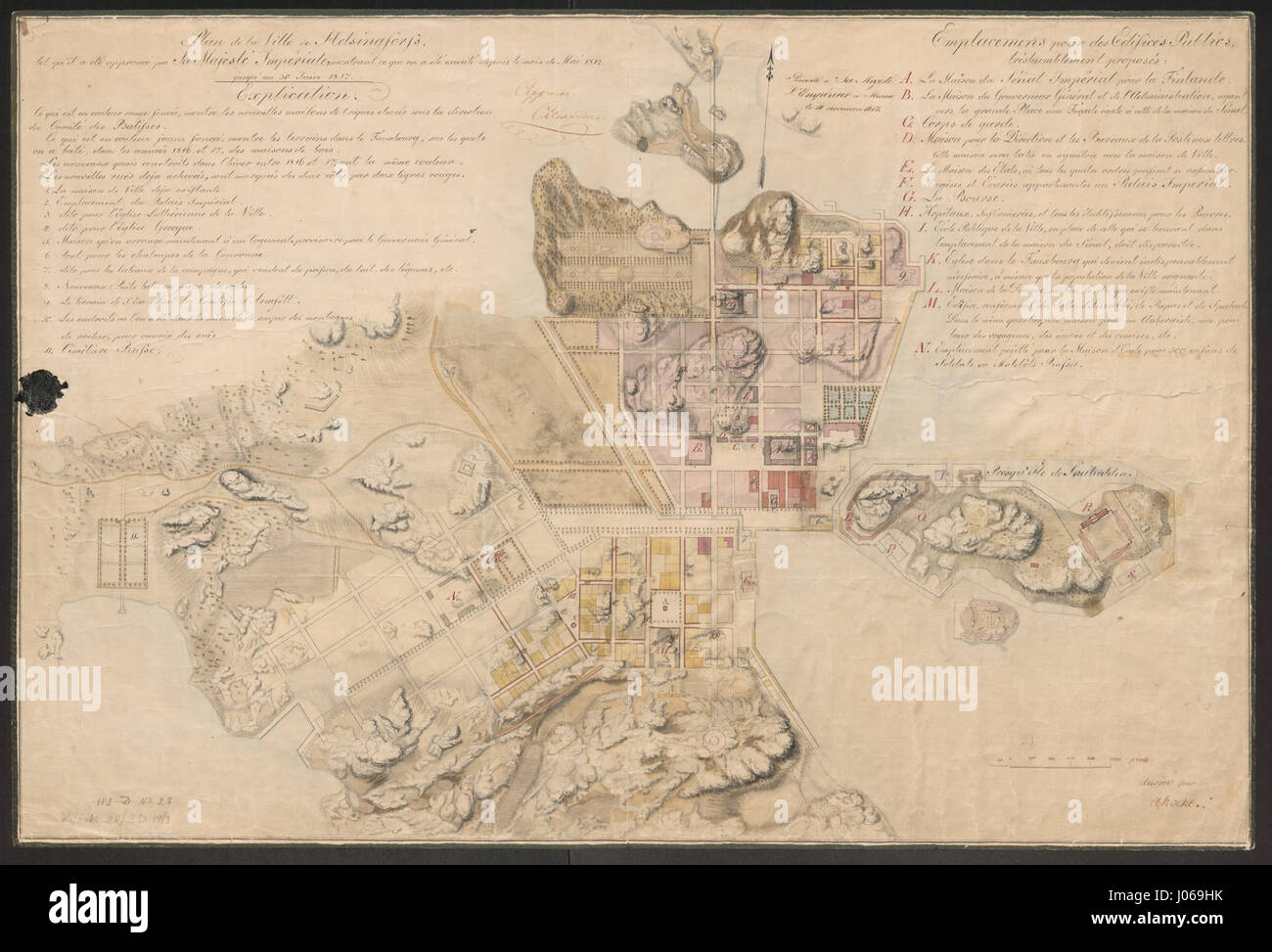 This map depicts the city plan of Helsingfors (now Helsinki) as it was ...