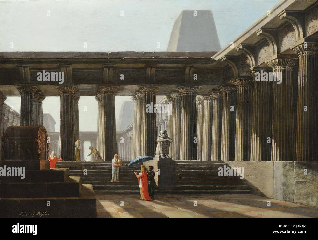 Ludvik Kohl's painting 'V egyptském chrámu' (In the Egyptian Temple ...