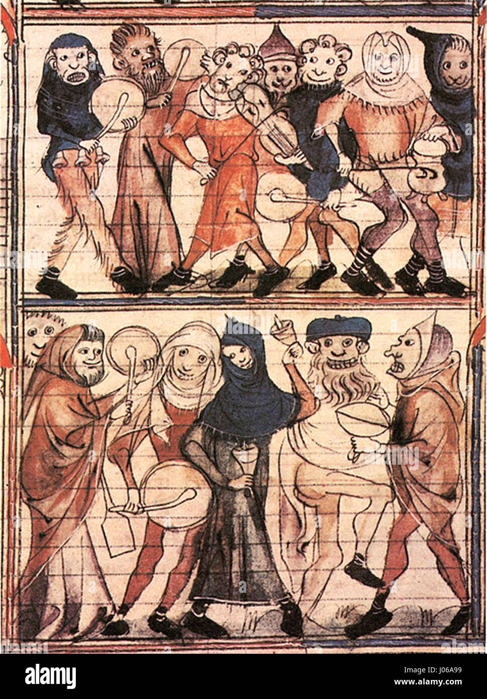 'Miniature Fête des Fous' depicts a scene from the medieval French ...
