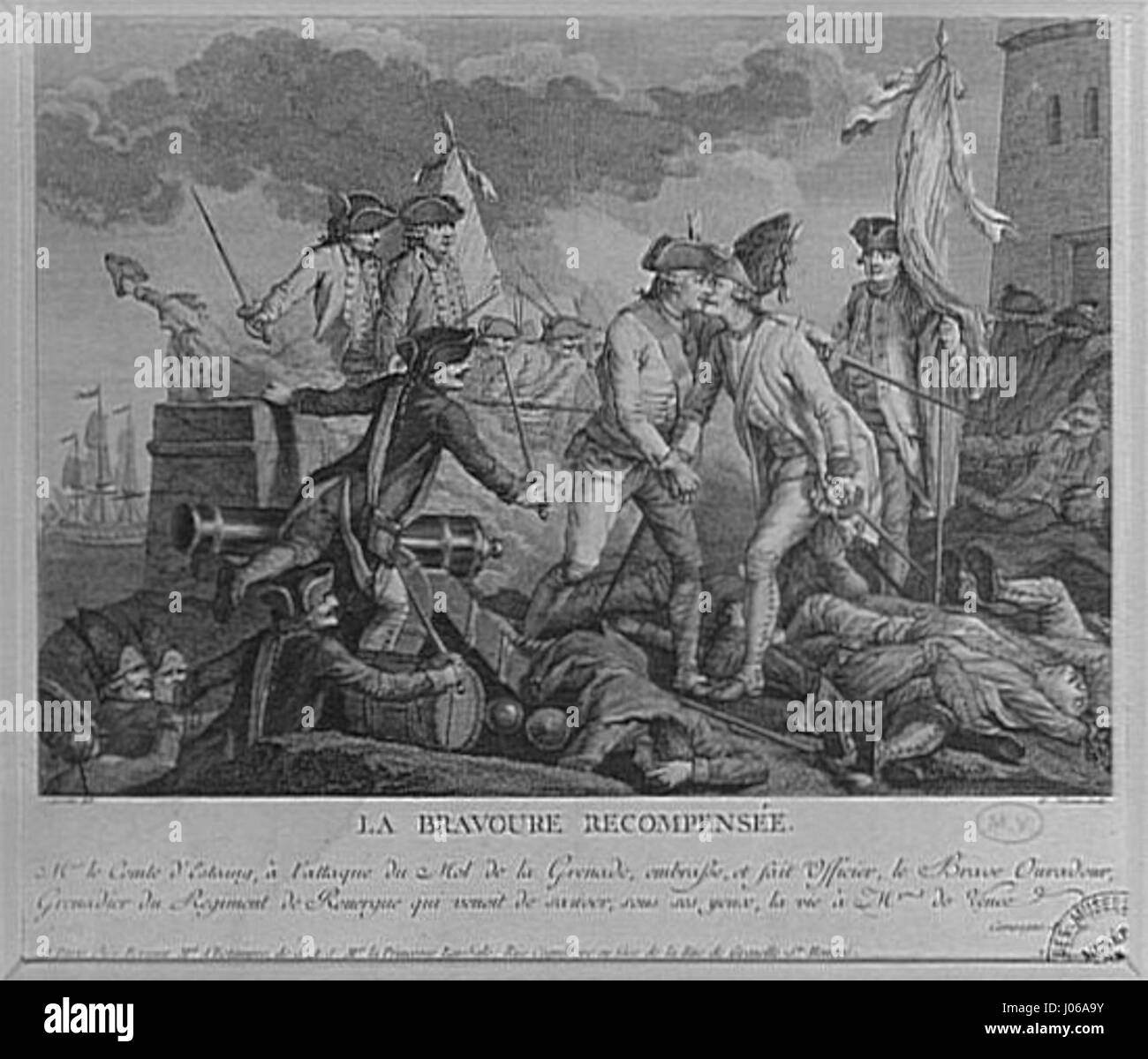 'La Bravoure Récompensée' depicts a scene of bravery being rewarded ...