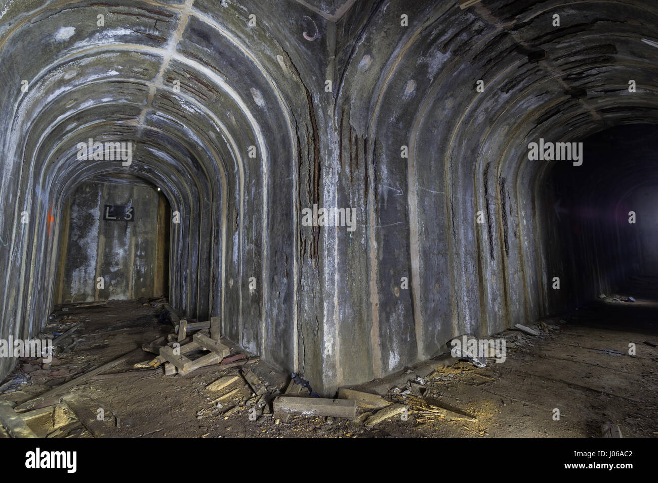 The air raid shelter was divided up into sections and lettered from A ...