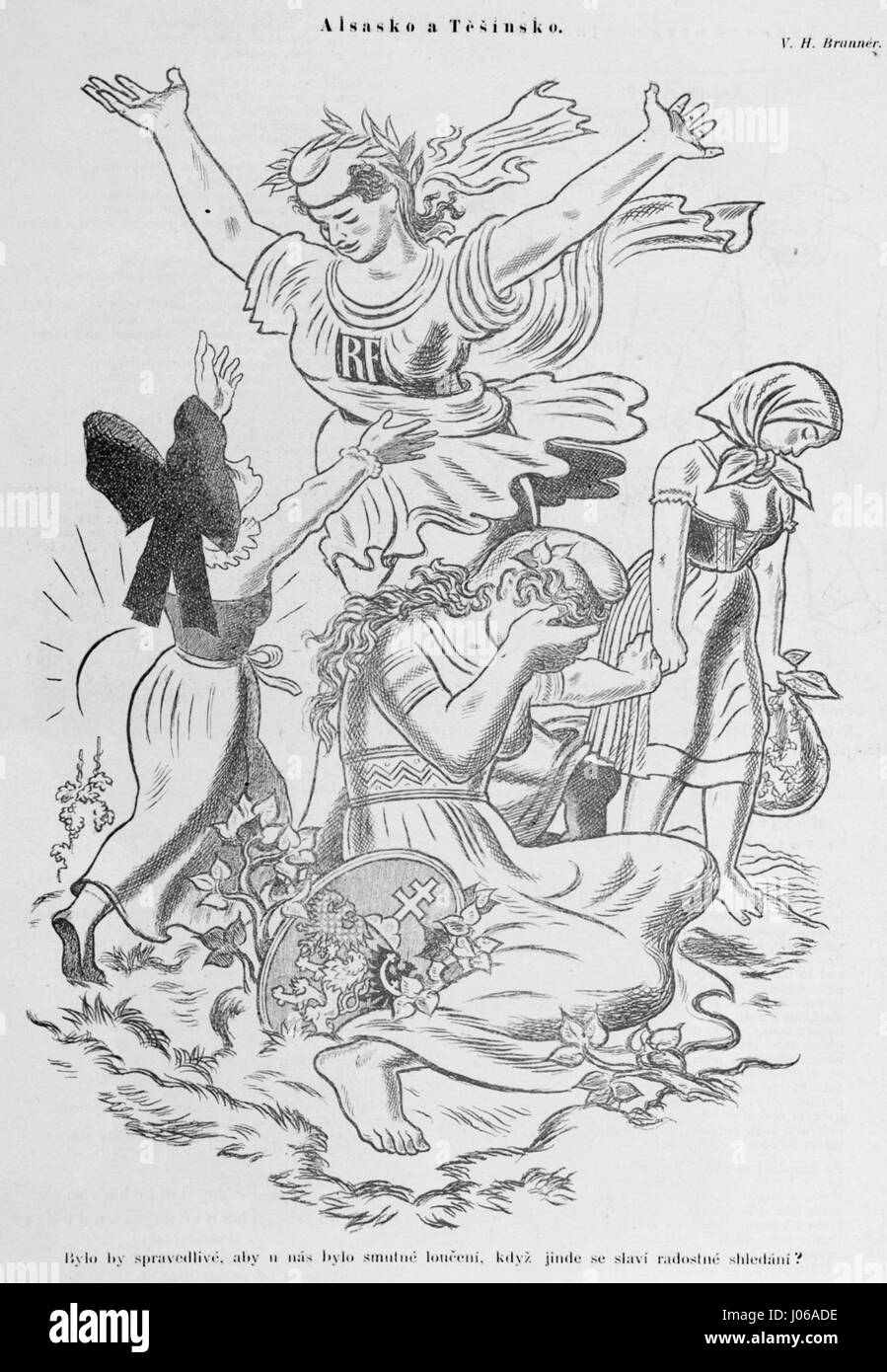 'Alsasko a Tesínsko' refers to a work that possibly depicts scenes from ...