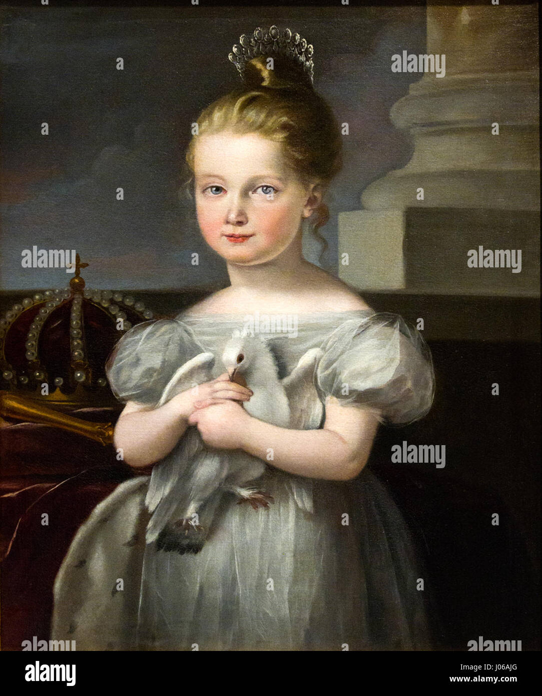 The portrait 'Doña Isabel II, niña' is an anonymous 19th-century work ...