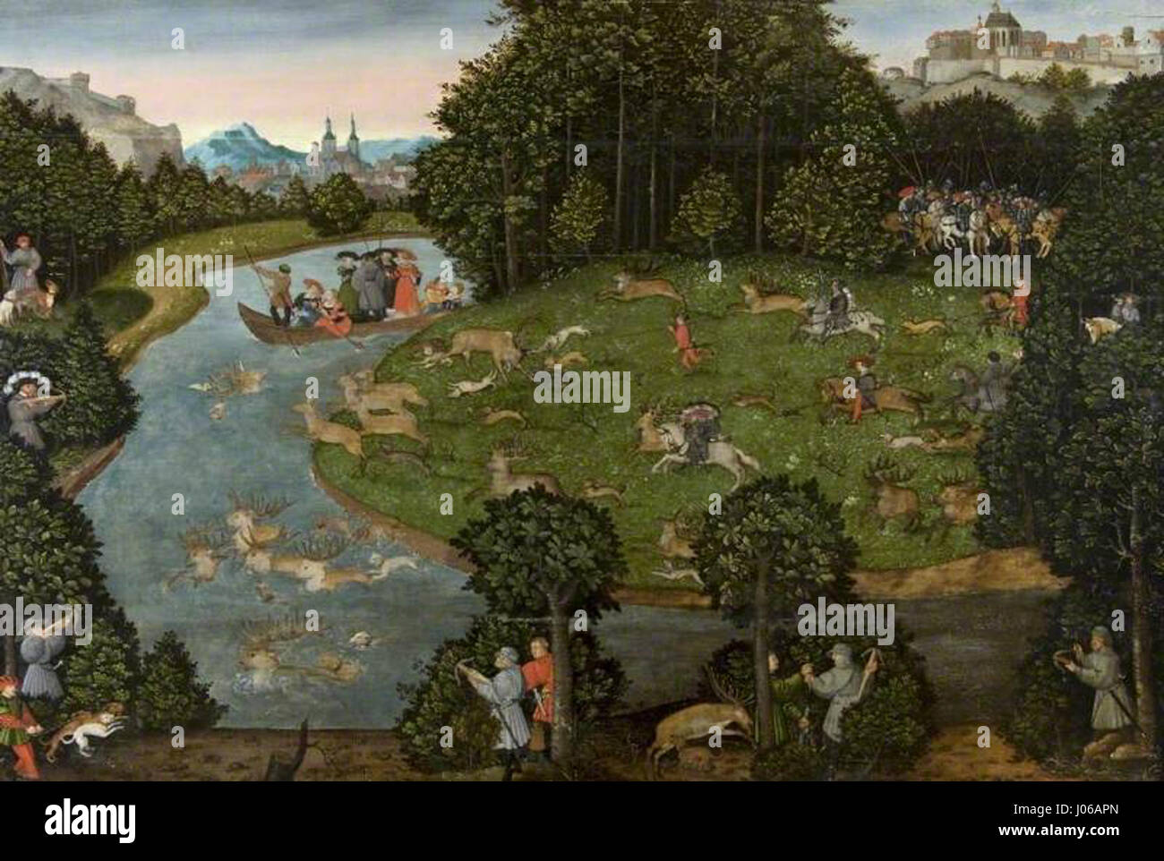 Lucas Cranach d.Ä. - Die Hirschjagd, 1529 (Burrell Collection Stock ...