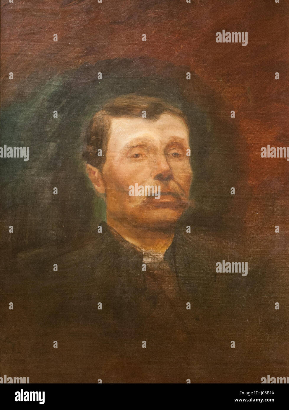 Portrait of a man - painting by Mednyánszky Stock Photo - Alamy