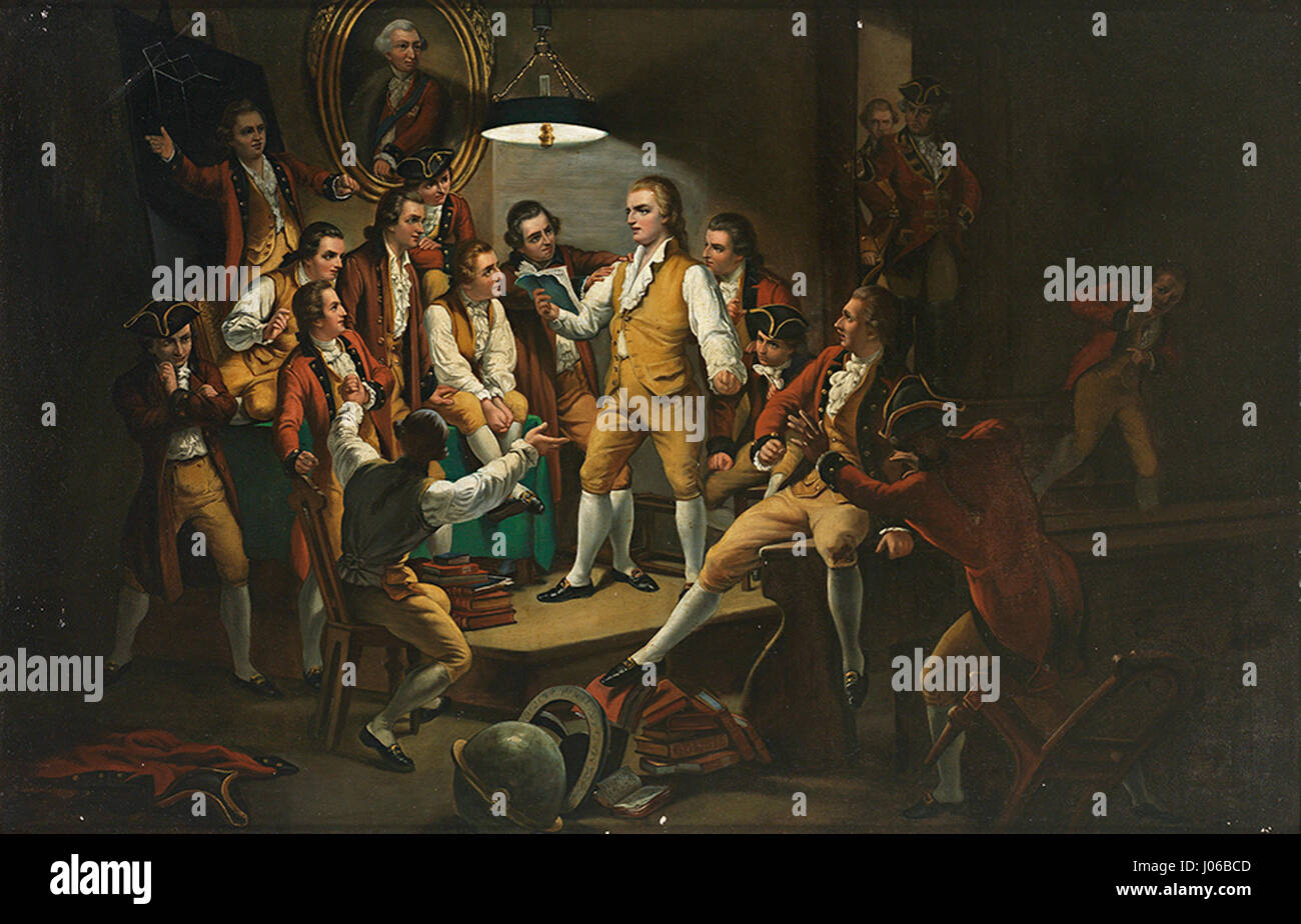 Schiller liest die Räuber vor Stock Photo - Alamy