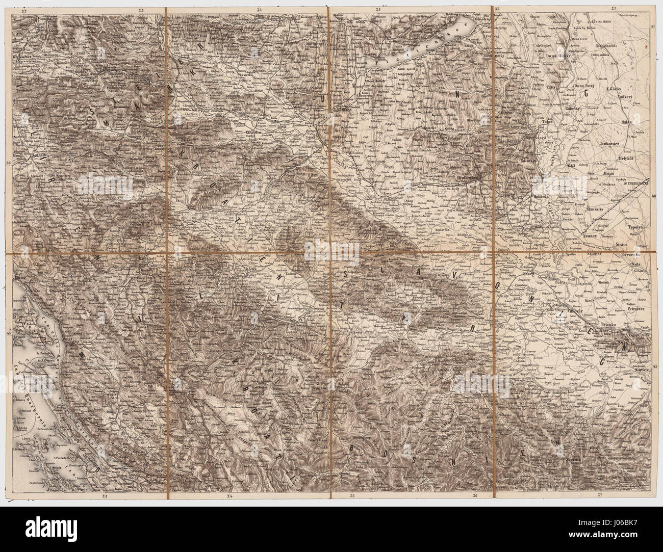 The '1 - Laibach, Agram, Plattensee, Slavonien' map features key ...