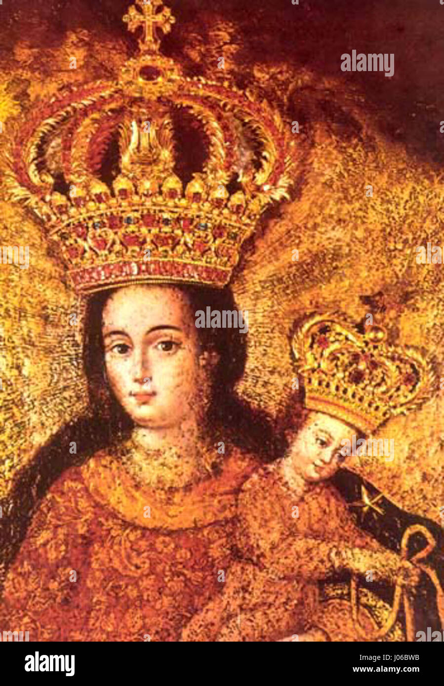 The painting 'Duer Lady Las Lajas' depicts the Virgin Mary in a ...