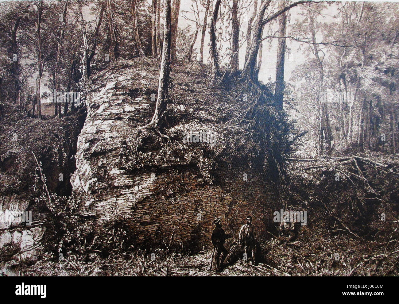 'Comalcalco' by Désiré Charnay depicts the ancient ruins of the Maya ...