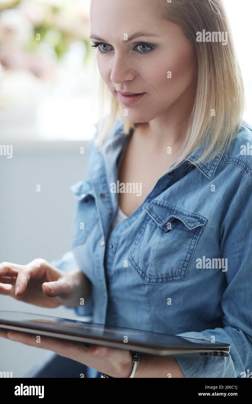 Woman at home Stock Photo - Alamy